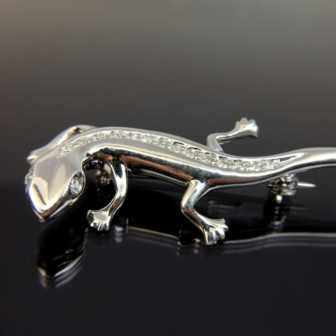 Clyde Duneier 14k White Gold Diamond Salamander Lizard Brooch Pin - Etsy