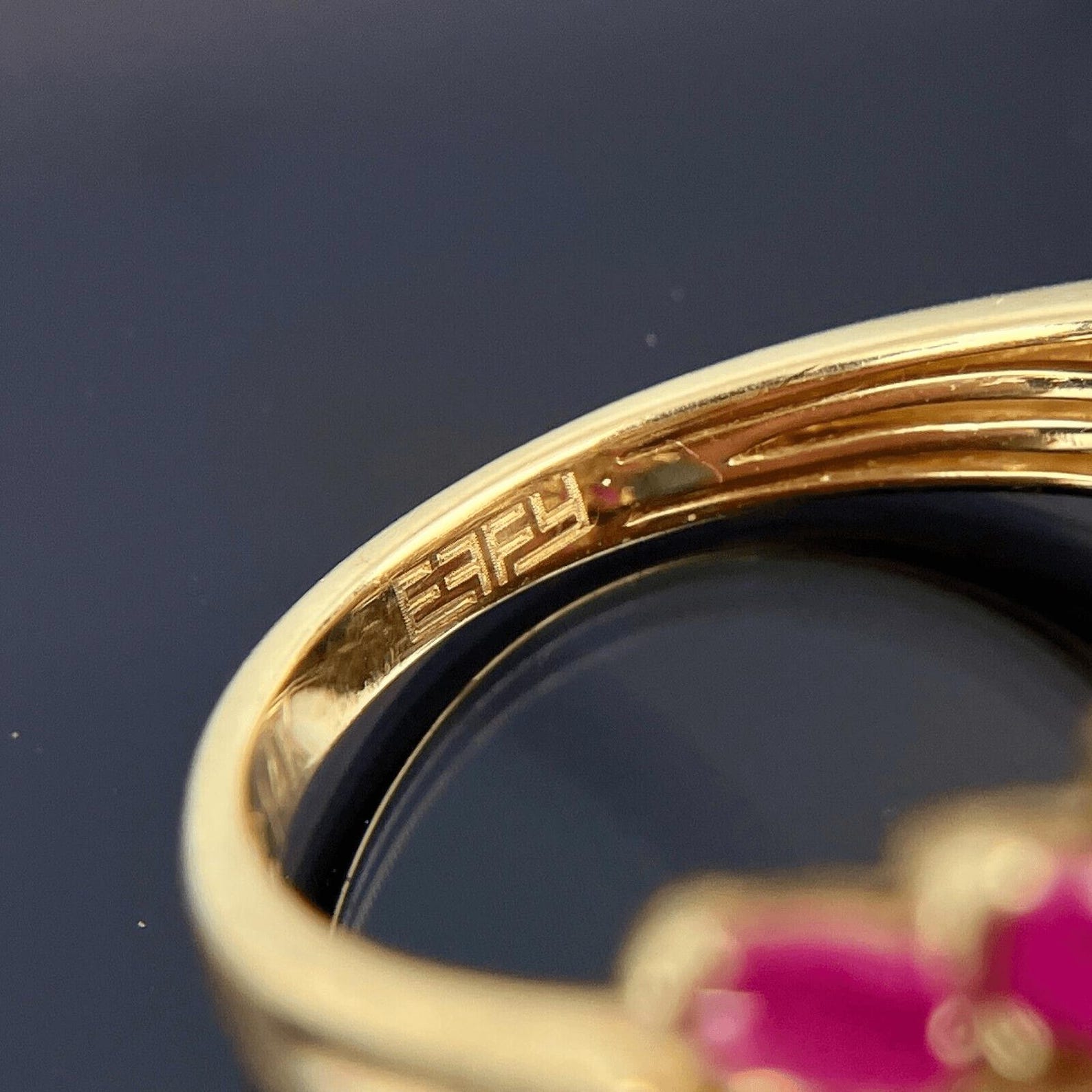 EFFY Ruby Royale 14k Marquise Ruby & Diamond Yellow Gold Ring Size 6.75 ...