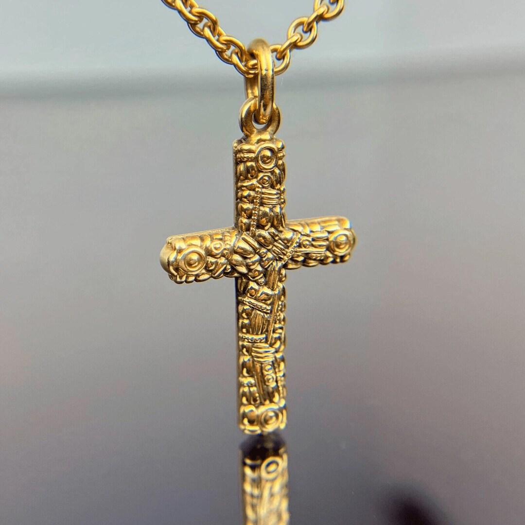 Alex Sepkus 18k Yellow Gold Cross Necklace With 18.25" Necklace - Etsy