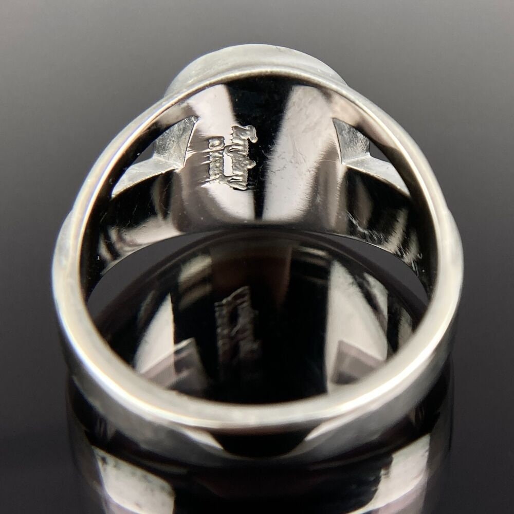 Vintage Rare Little Caesar's 10k Diamond Signet White Gold Ring Size 7 ...