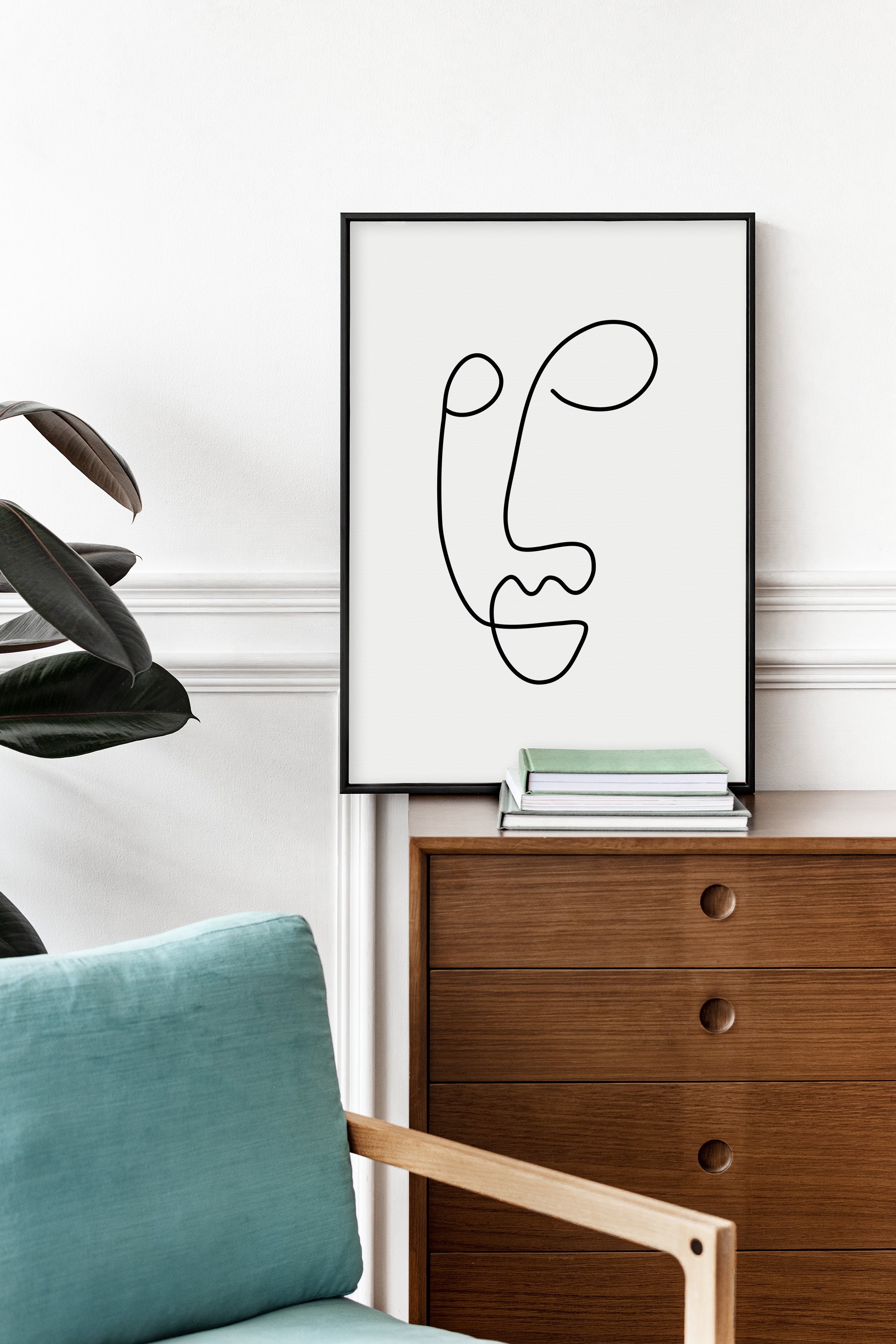 Set of 3 Abstract Wall Prints Face Line Drawing Line Art - Etsy