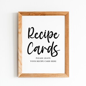 Recipe Cards Sign, Please Leave Your Recipe Cards Here, Wedding Signs ...