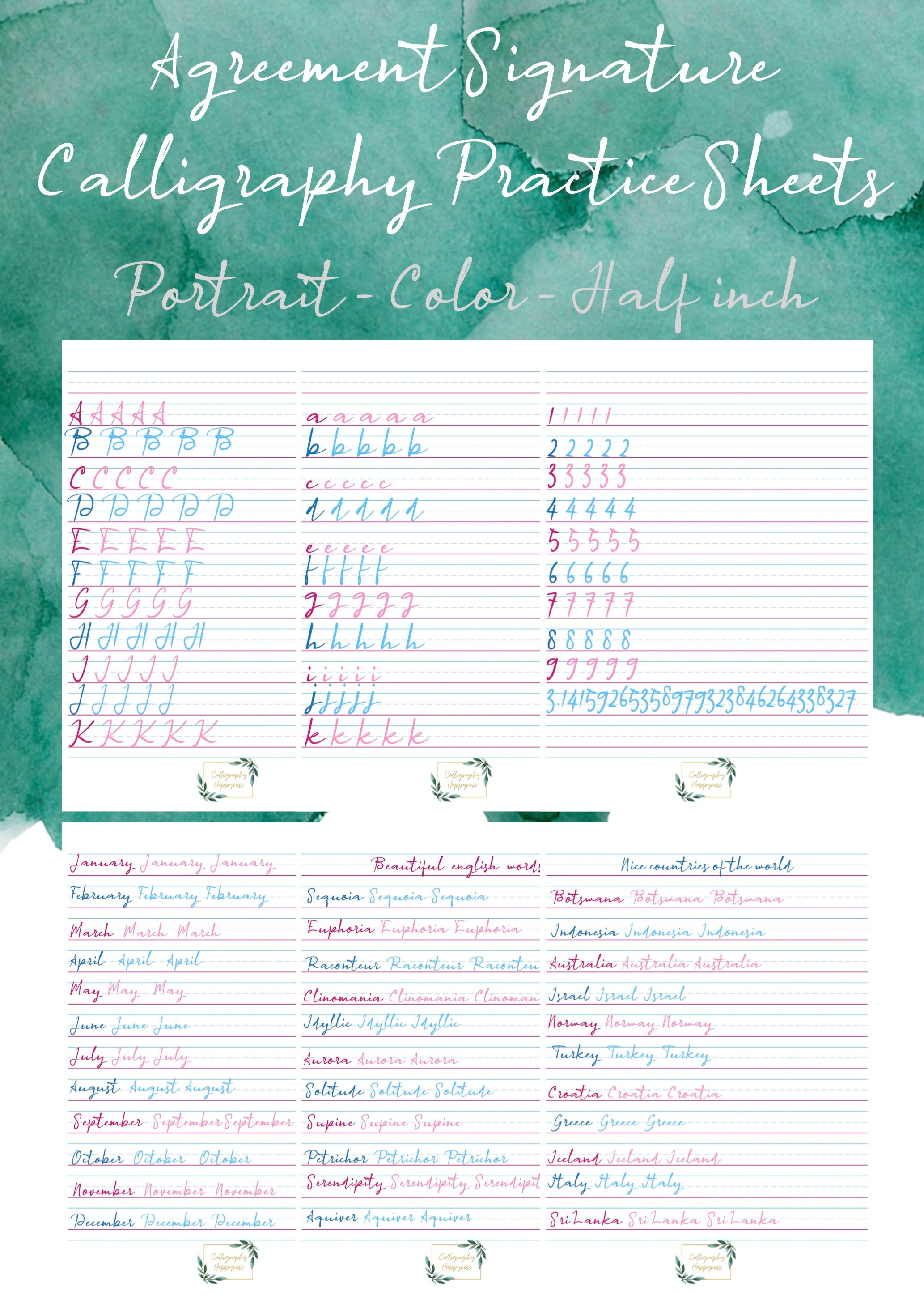 Agreement Signature Designer Font Installer + Calligraphy Practice ...
