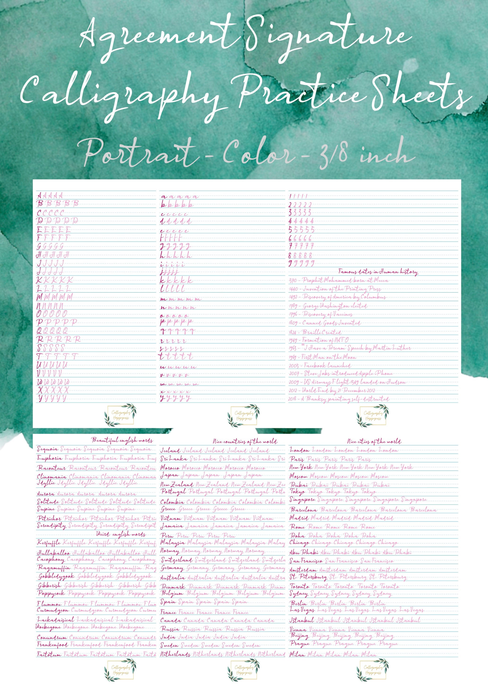 Agreement Signature Designer Font Installer + Calligraphy Practice ...