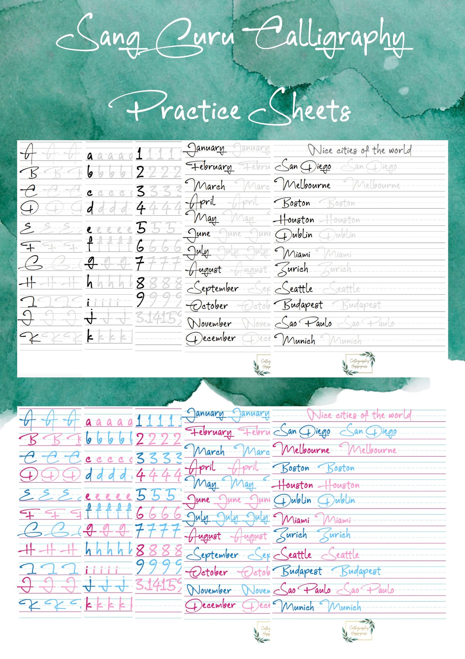 Sang Guru Designer Style Font Installer + Calligraphy Practice Sheets ...