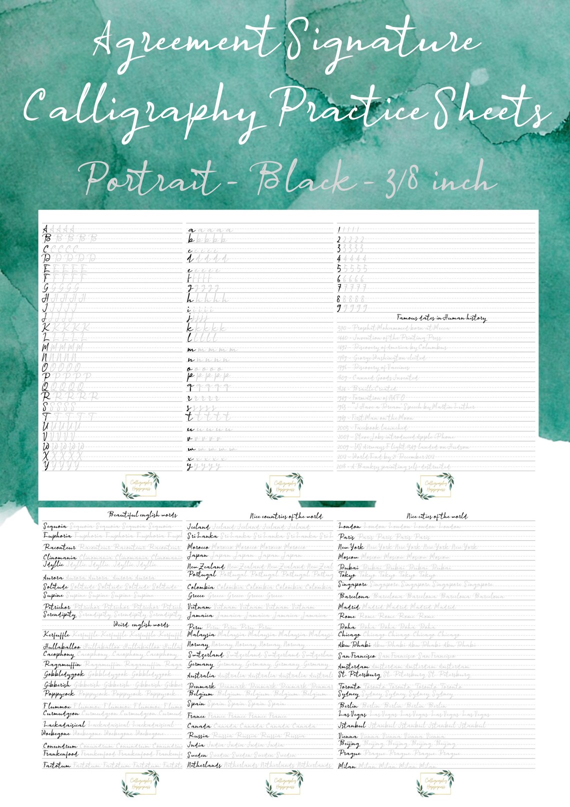Agreement Signature Designer Font Installer + Calligraphy Practice ...