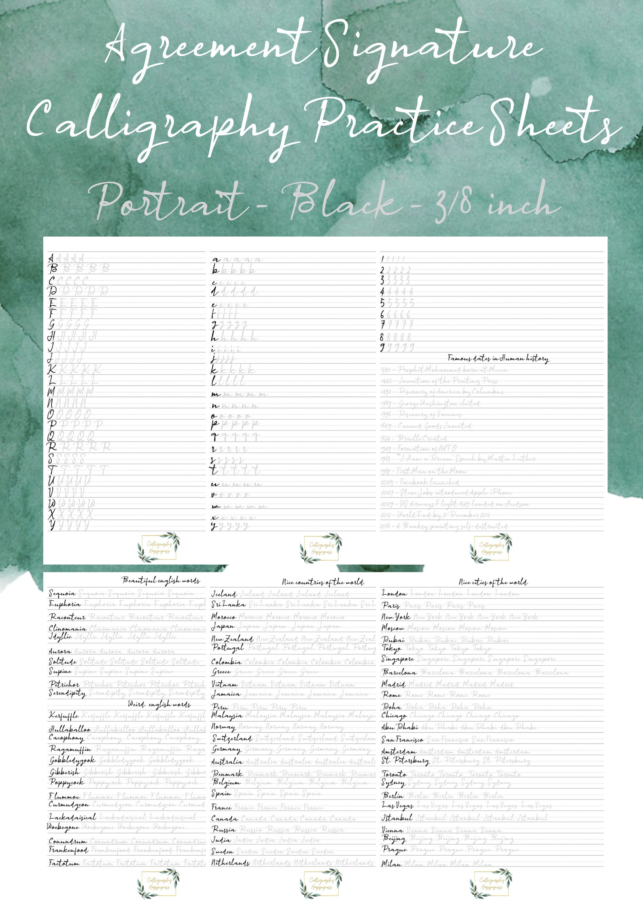 Agreement Signature Designer Font Installer + Calligraphy Practice ...