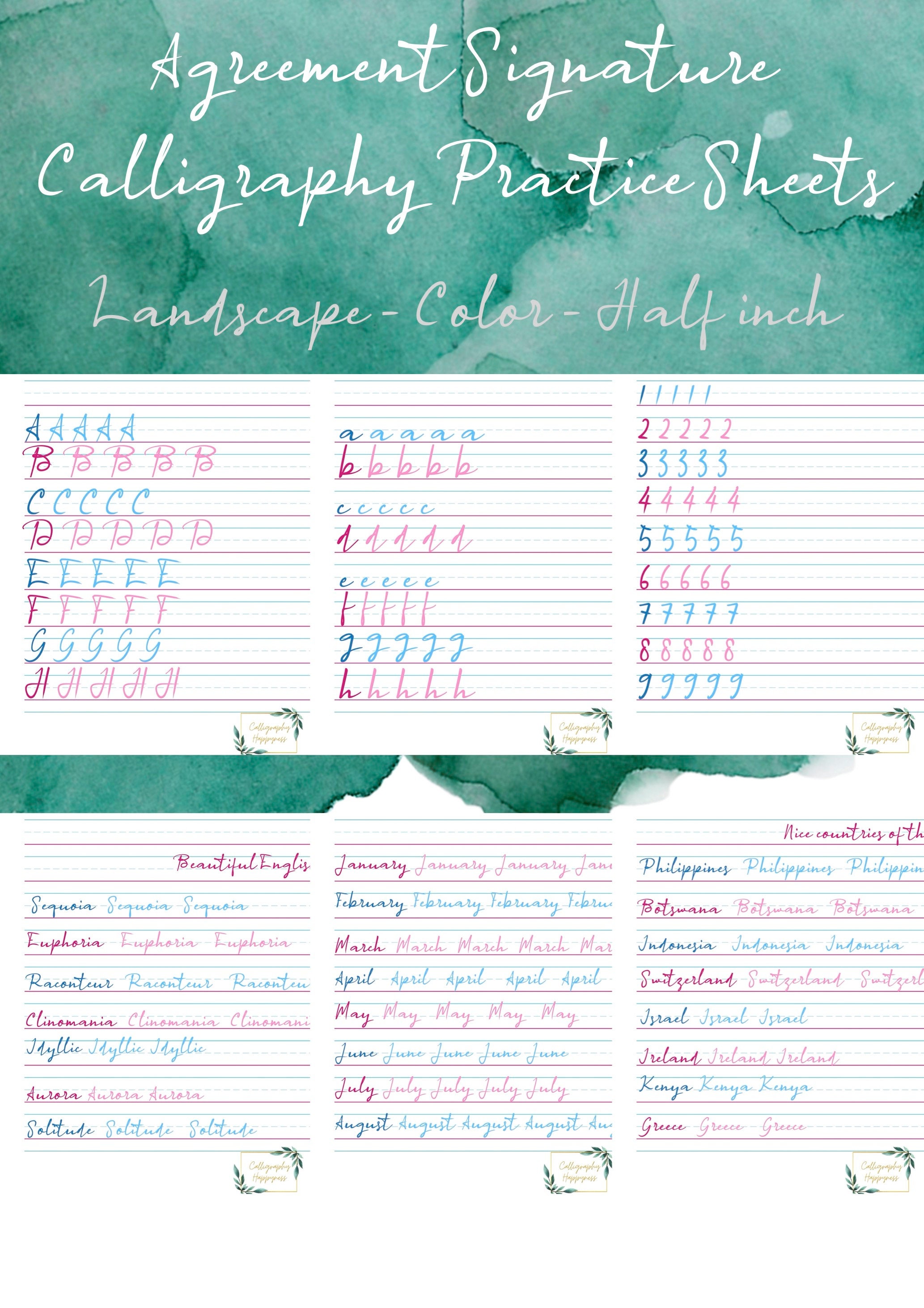 Agreement Signature Designer Font Installer + Calligraphy Practice ...