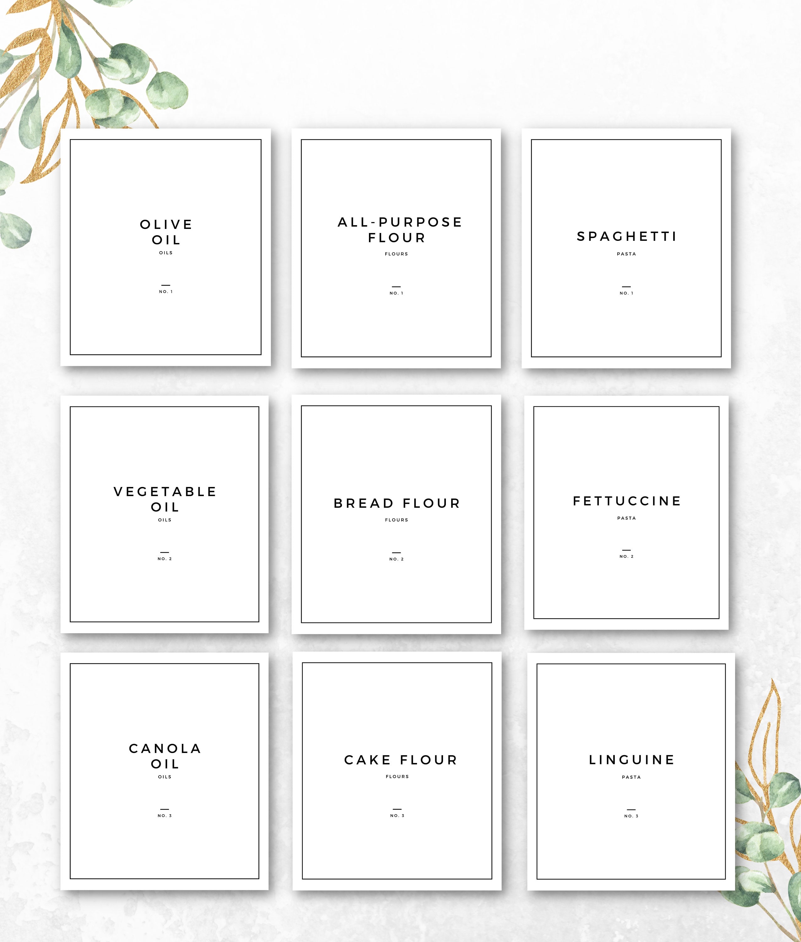 Food Jar Container Minimal Labels | Kitchen Organisation Labels ...