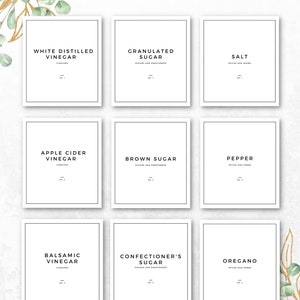 Food Jar Container Minimal Labels | Kitchen Organisation Labels ...