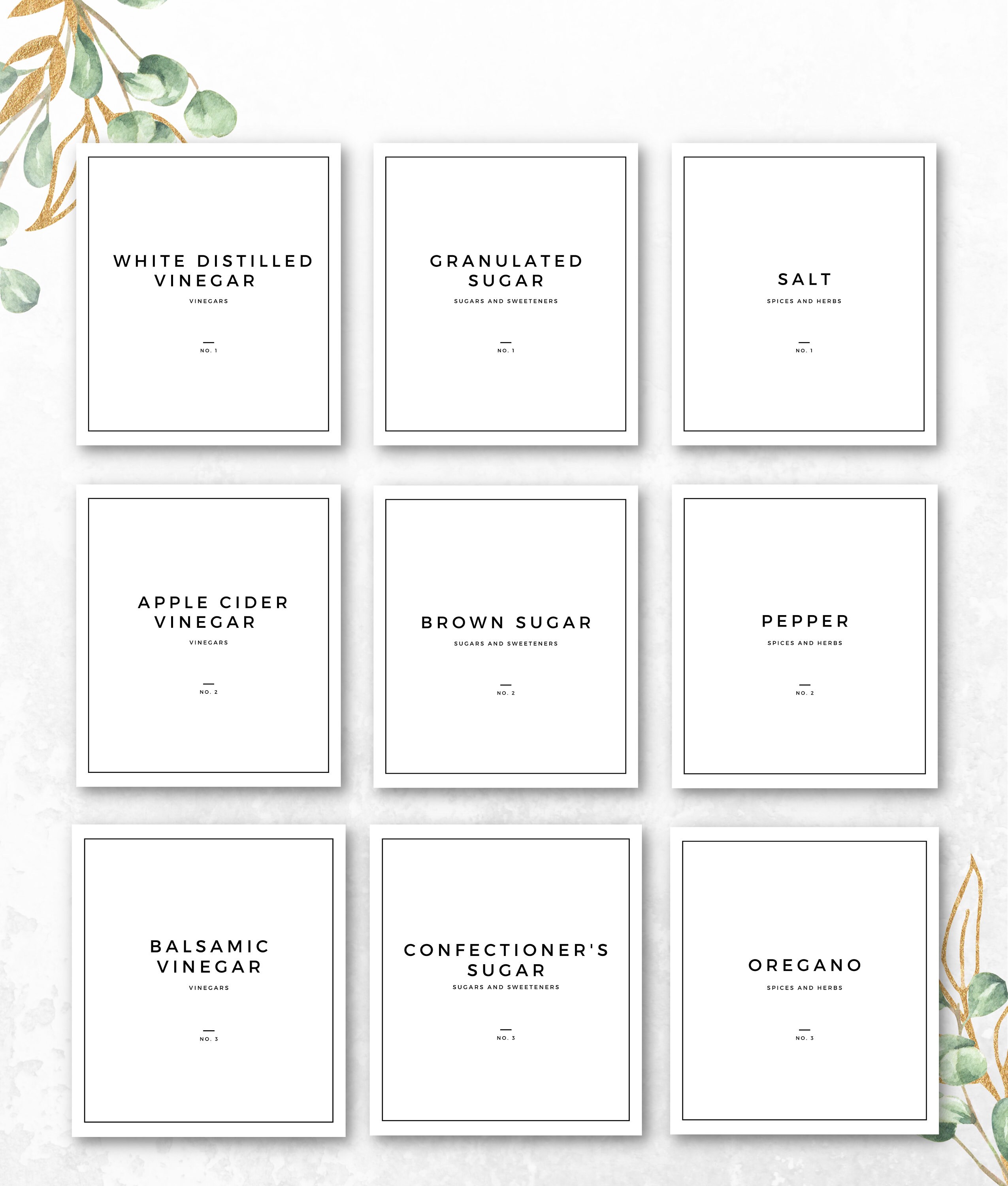 Food Jar Container Minimal Labels | Kitchen Organisation Labels ...