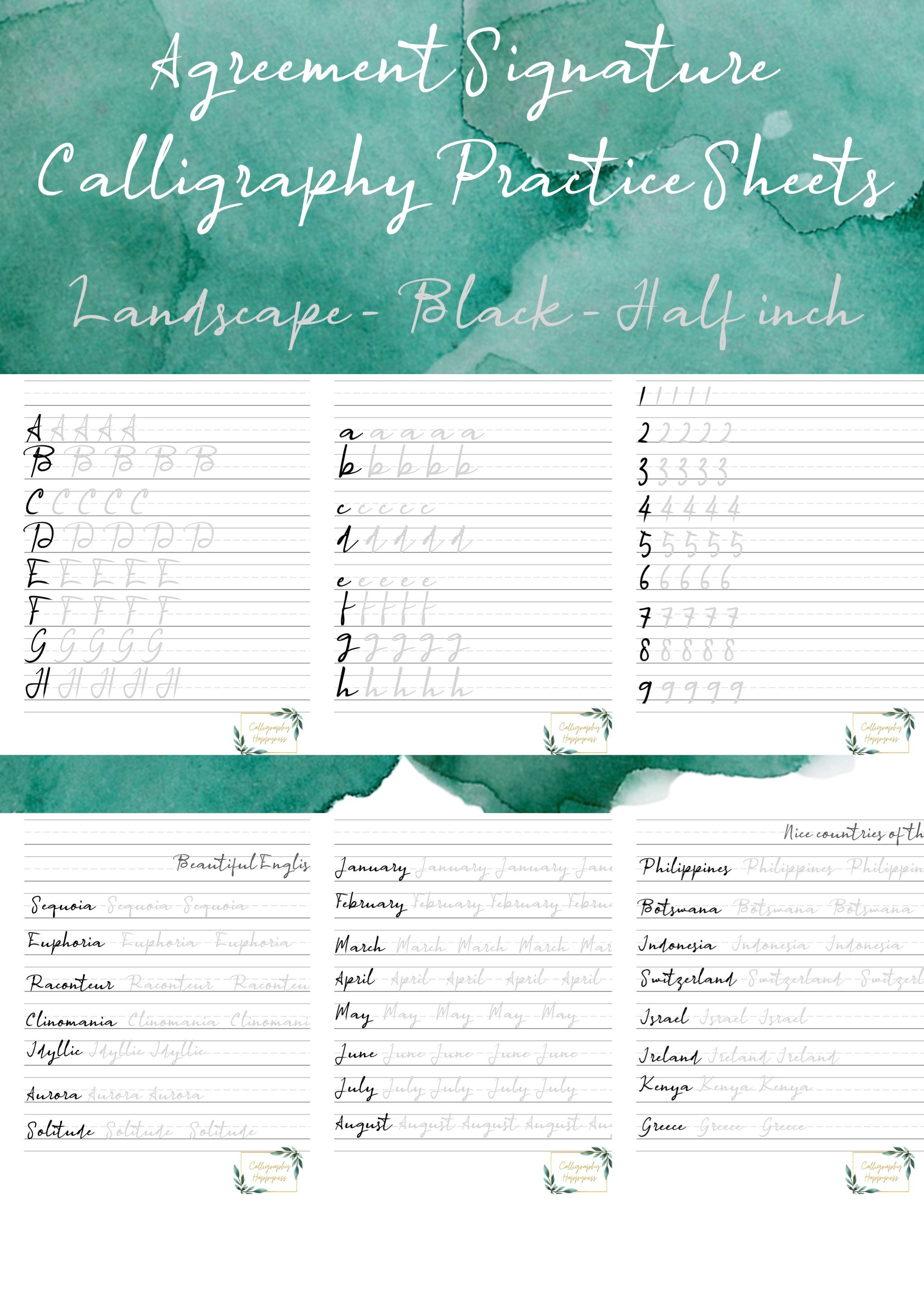 Agreement Signature Designer Font Installer + Calligraphy Practice ...