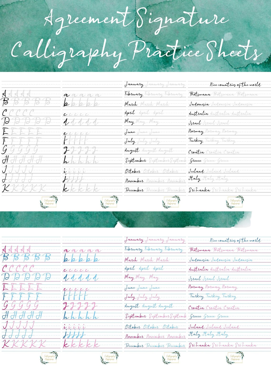 Agreement Signature Designer Font Installer + Calligraphy Practice ...