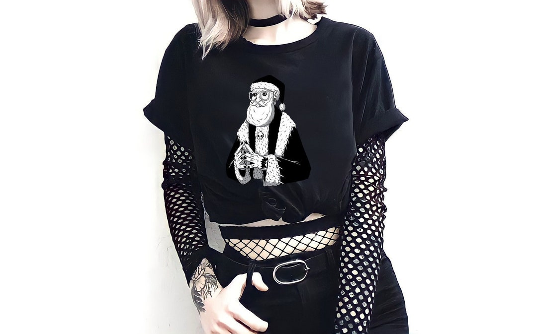 Gothic Santa Claus Shirt Creepy Christmas T-shirt Emo - Etsy