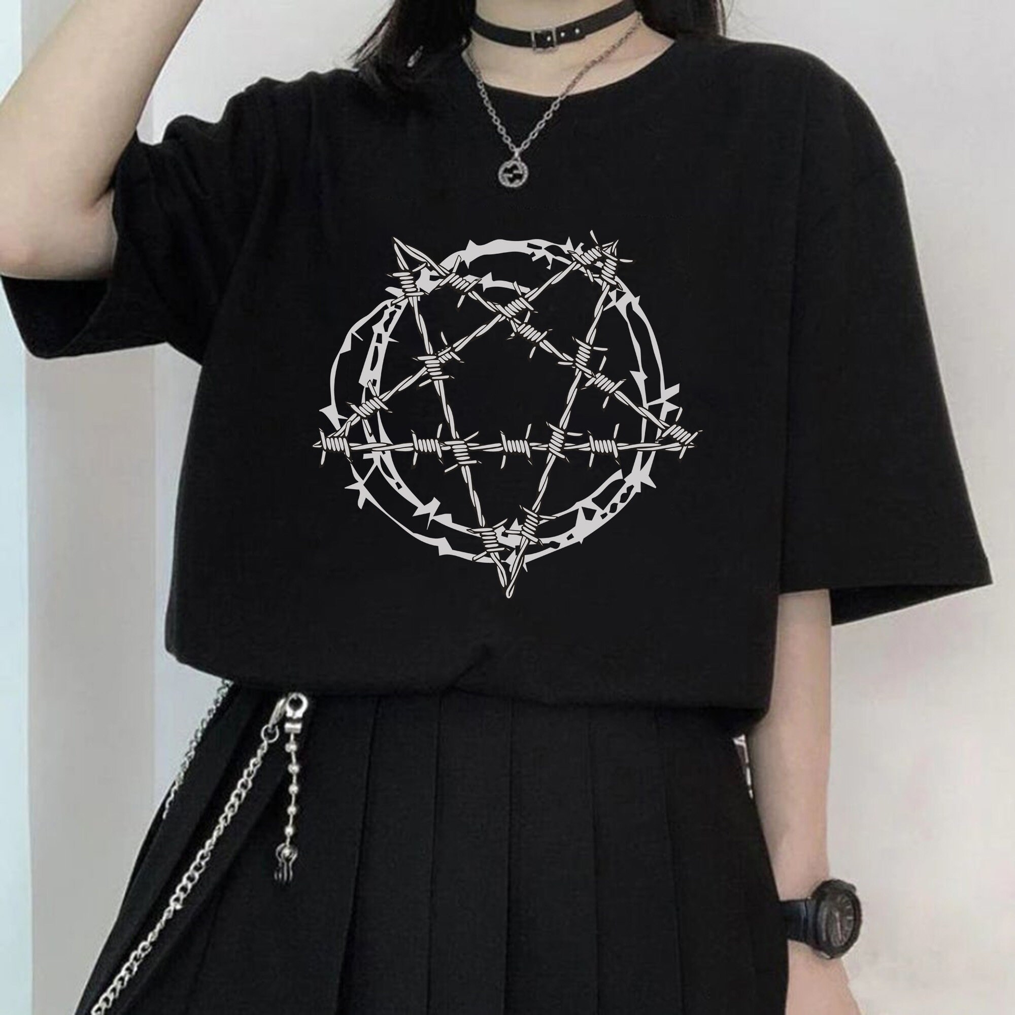 Wire Pentagram Shirt Sign of Satanism Occult Satan Shirt - Etsy