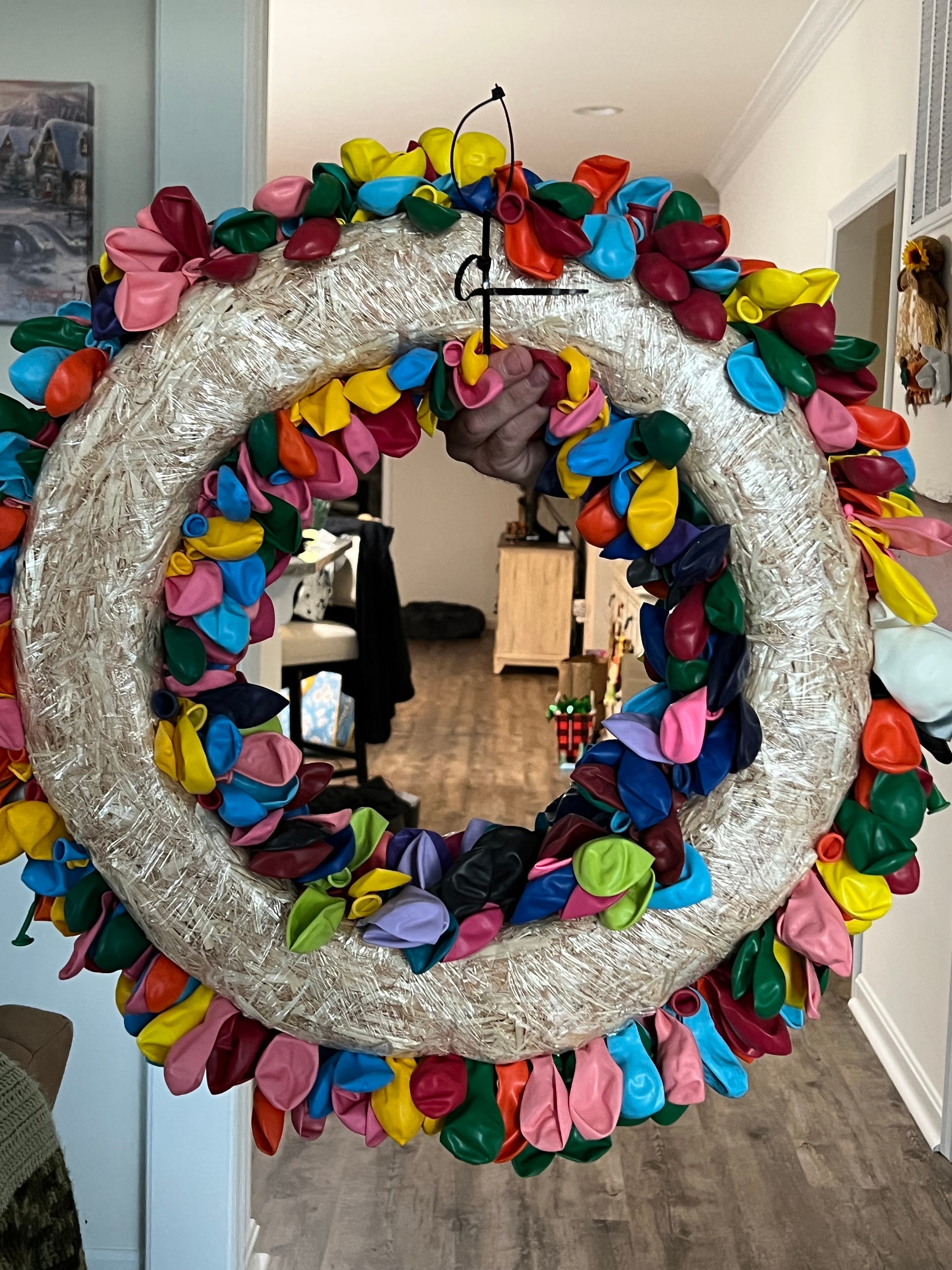 Balloon Wreath – Straw Wreath Base With Vibrant Balloons - Etsy