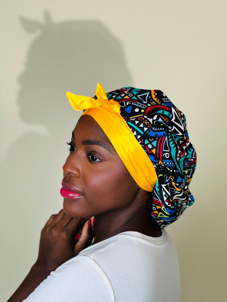 Ankara Satin Bonnet/scrub Cap for Women, Protective Cap, Satin Sleep ...