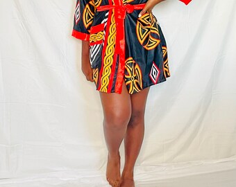 African Print Robe | Etsy
