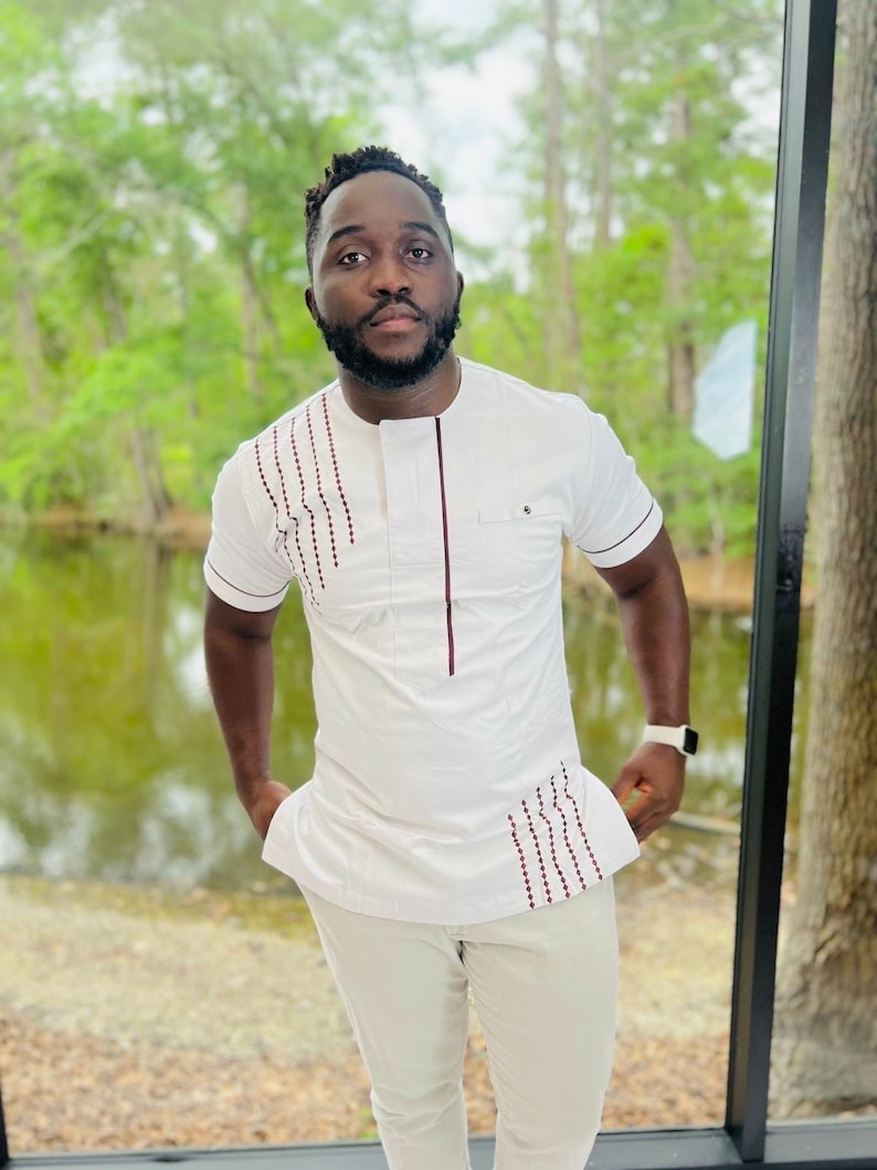 Men's Traditional African Shirt, Handcrafted Patterned Top, Menswear - Etsy