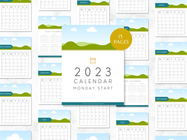 2023 Calendar Template Editable Calendar Make Your Own Calendar