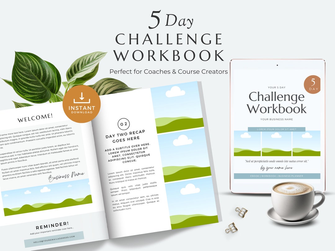 5 Day Challenge Workbook | Coaching Workbook Template | Lead Magnet ...