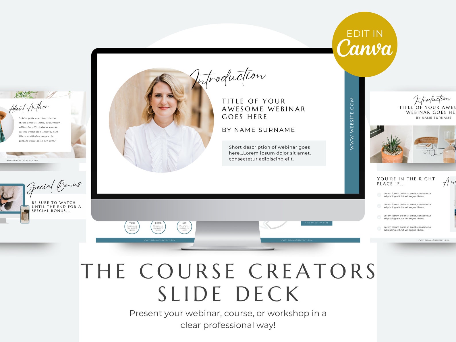 Course Creator Slide Deck, Coaching Slide Deck, Webinar Slide Deck ...