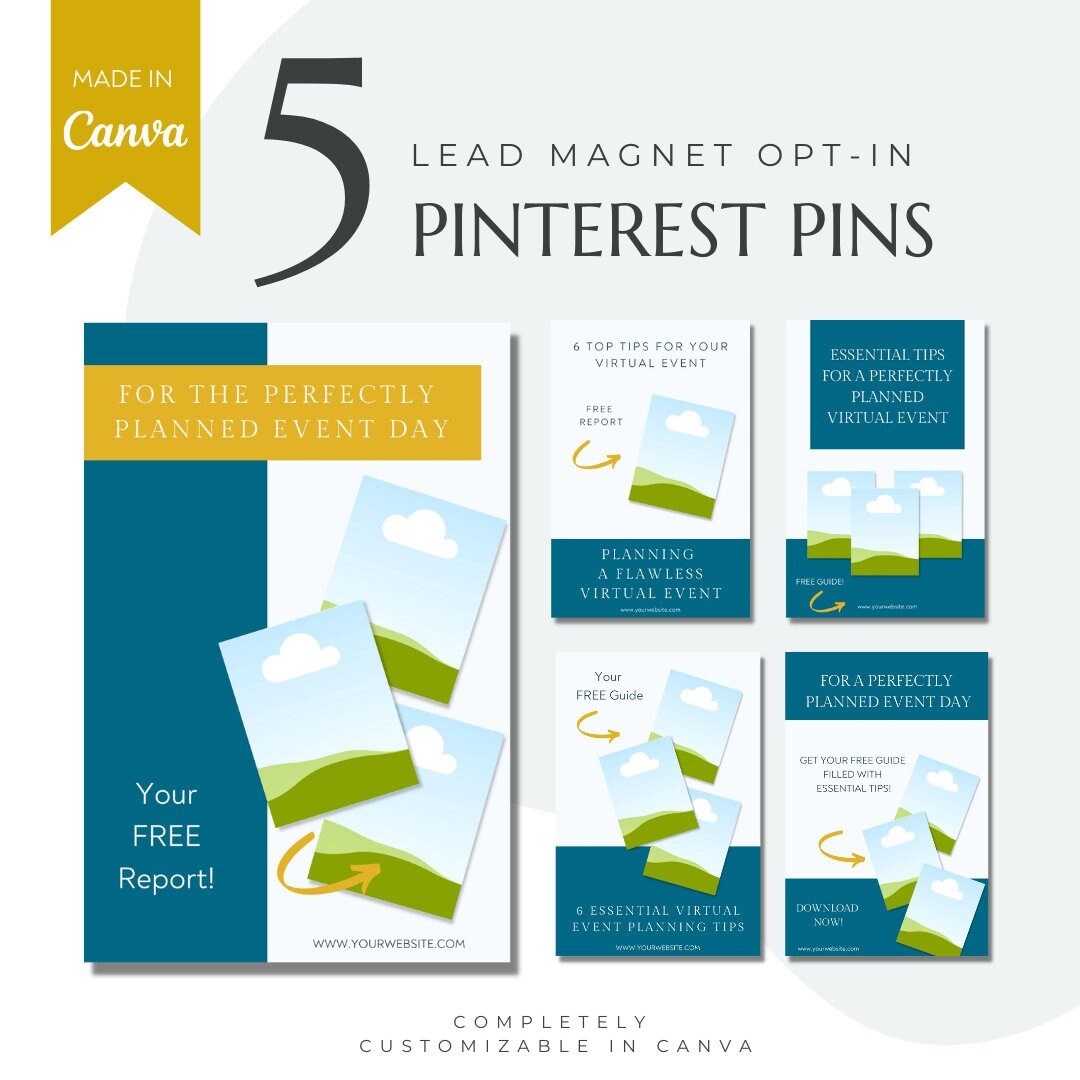 5 Lead Magnet Opt in Pinterest Pins | Lead Magnet Pinterest Template ...