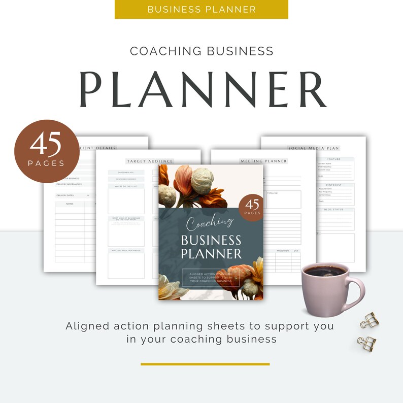 Coaching Business Planner | Printable Planner | Coaching Workbook ...