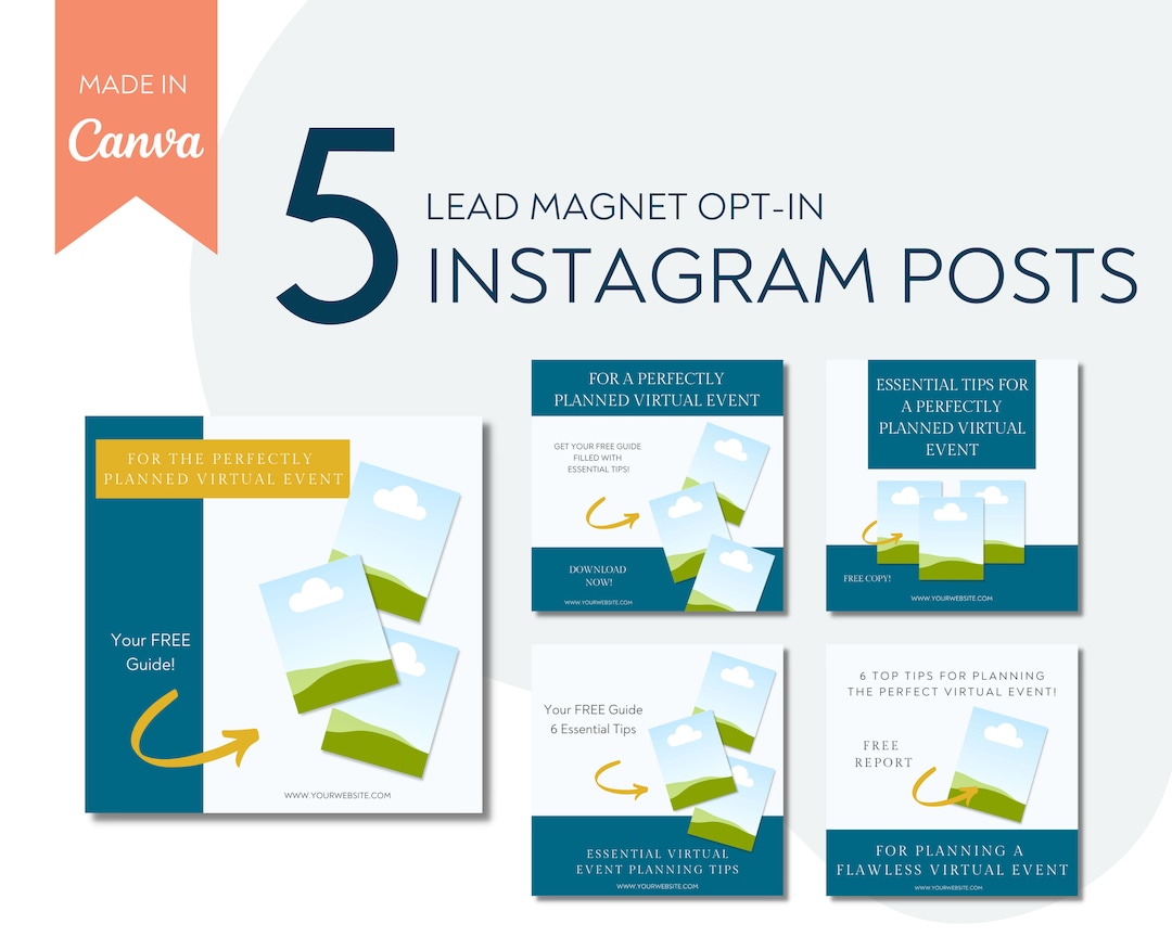 5 Instagram Lead Magnet Opt in Template | Lead Magnet Mockup | Lead ...