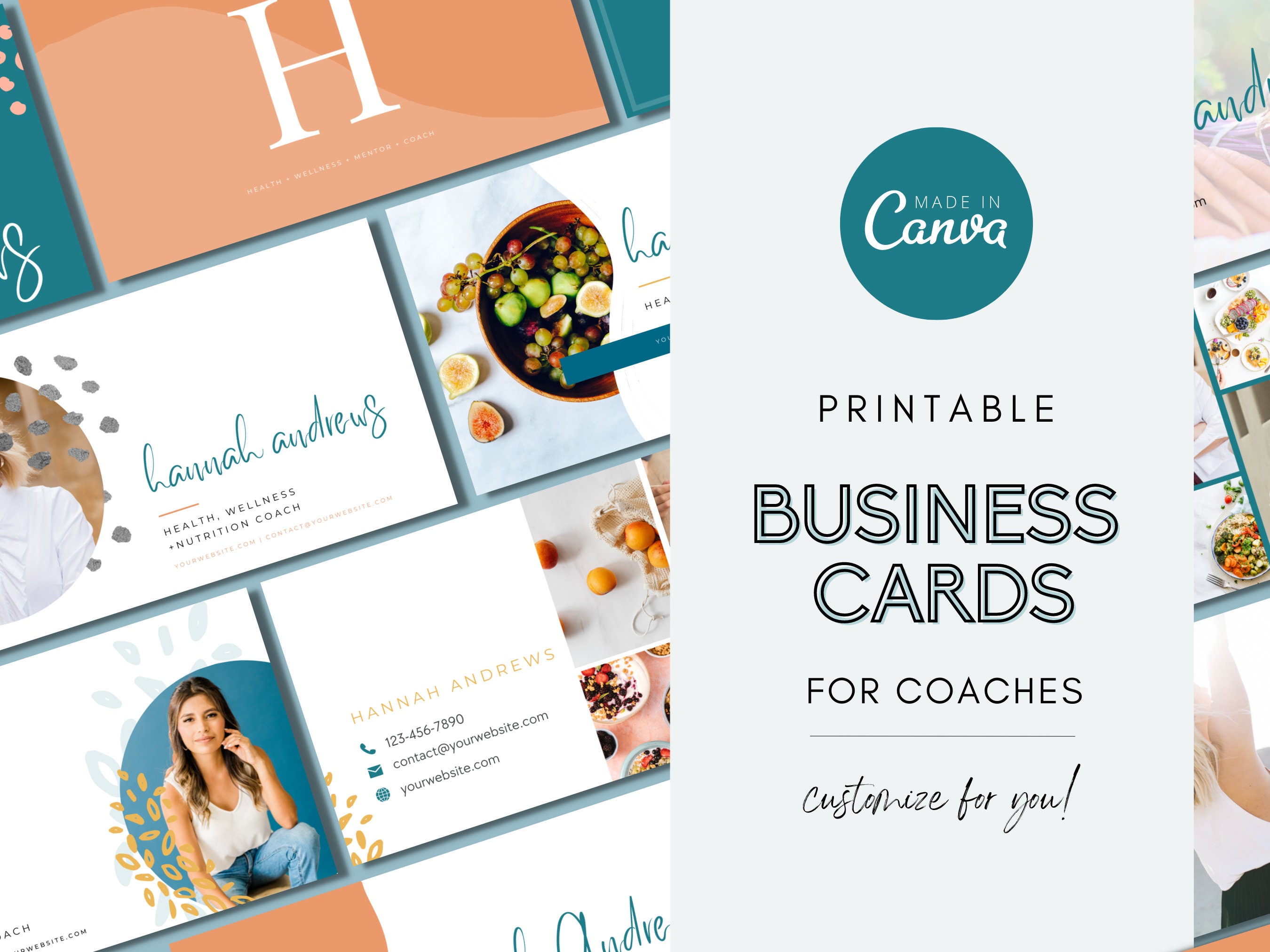 Business Card Templates | Coaching Business Cards | Health & Wellness ...