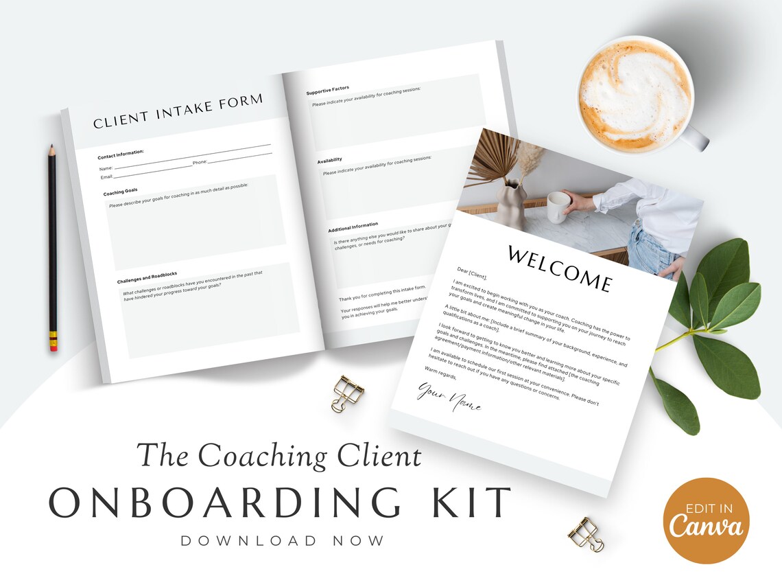 Coaching Client Onboarding Kit | Onboarding Kit | Coaching Template ...