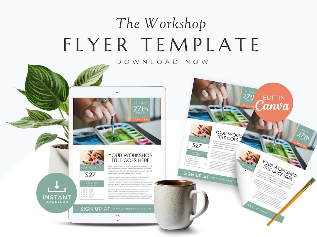 Workshop Flyer Template Art Workshop Flyer Sheet Event Flyer Course ...
