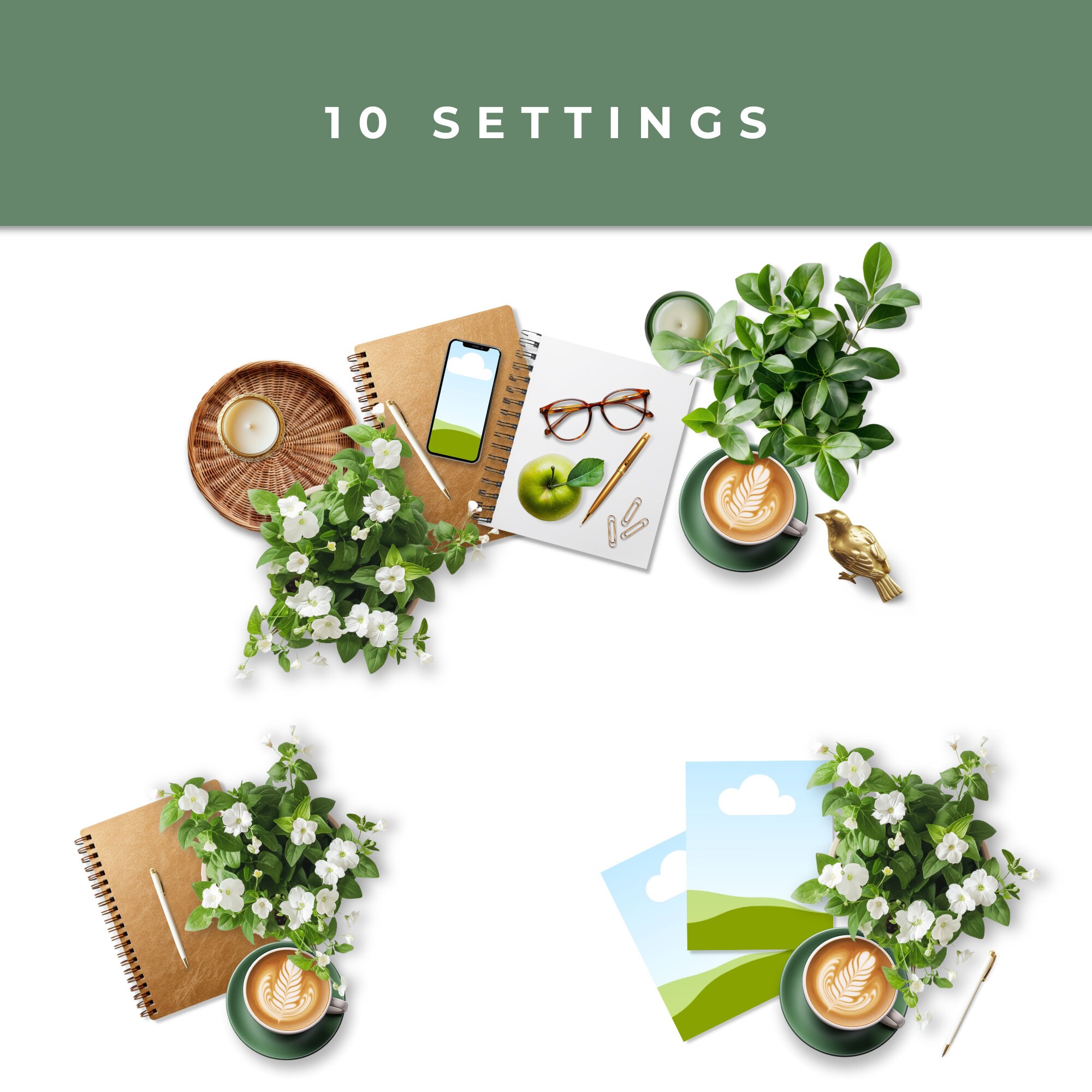 20 Scene Creator Mockup Elements | Canva Digital Product Sticker Pack ...