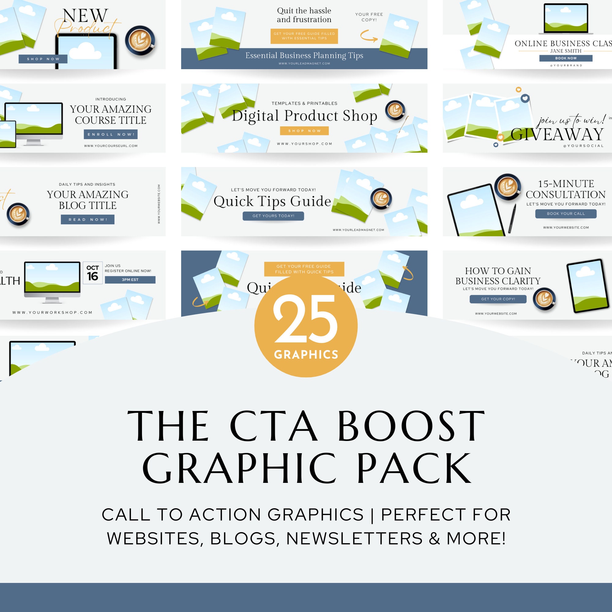 25 Call to Action Graphics | Mockup Templates | Opt-in Mockup Graphics ...