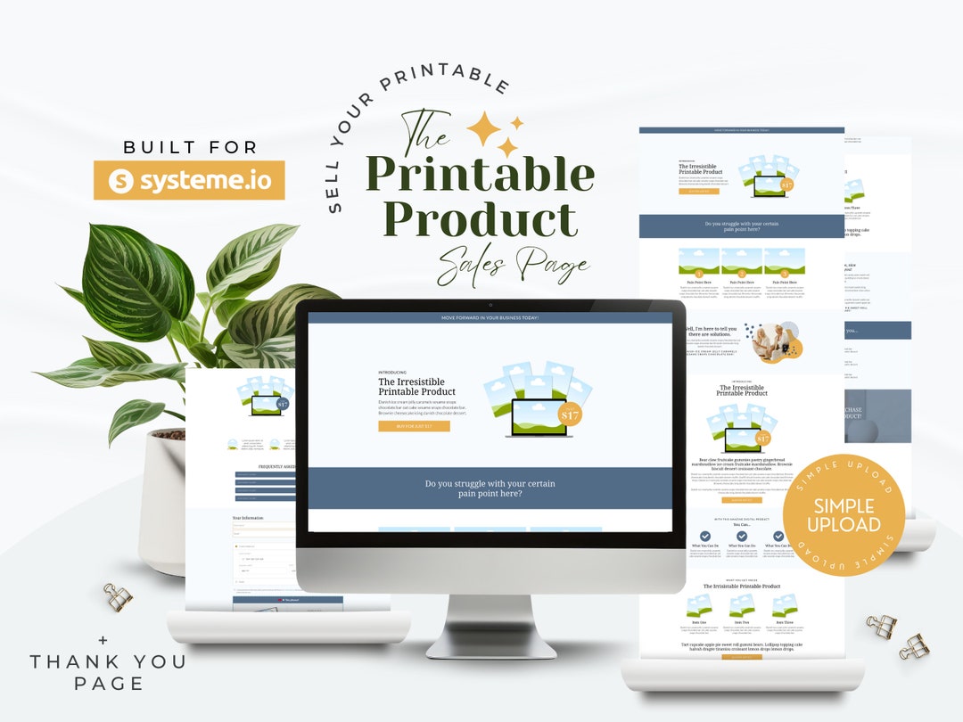 Systeme.io Sales Page | Landing Page | Printable Product Sales Page | Ebook Sales Page | Digital ...