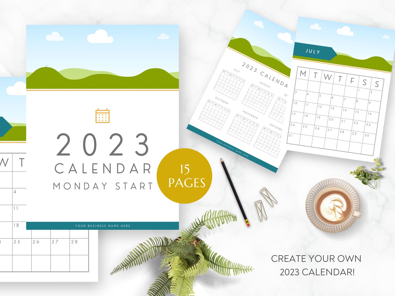 2023 Calendar Template, Editable Calendar, Make Your Own Calendar ...