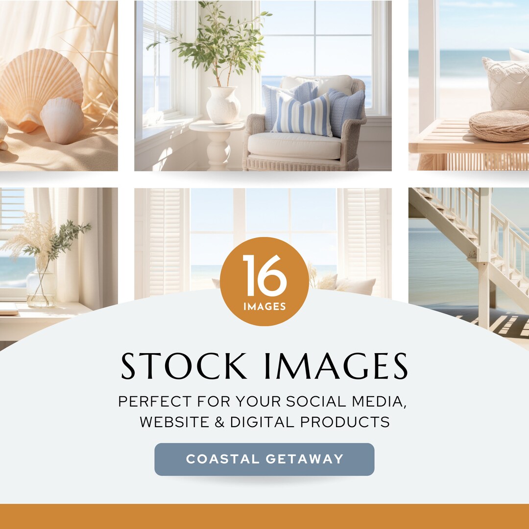 16 Styled Stock Images | Light and Airy Coastal Getaway | Digital ...