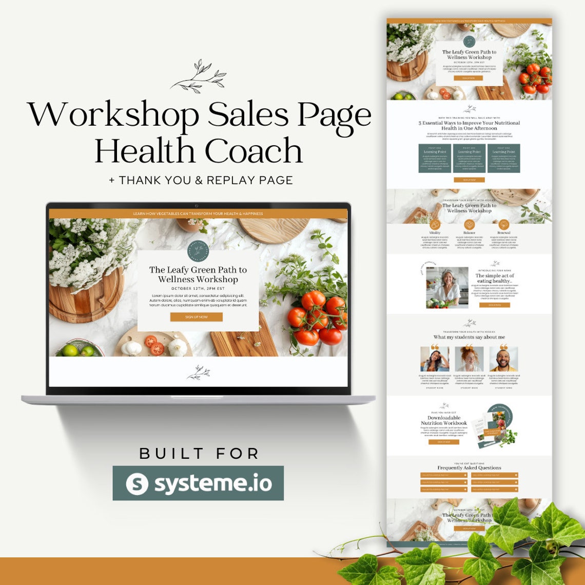 Systeme.io Workshop Sales Page Landing Page Coaching Template Sales ...