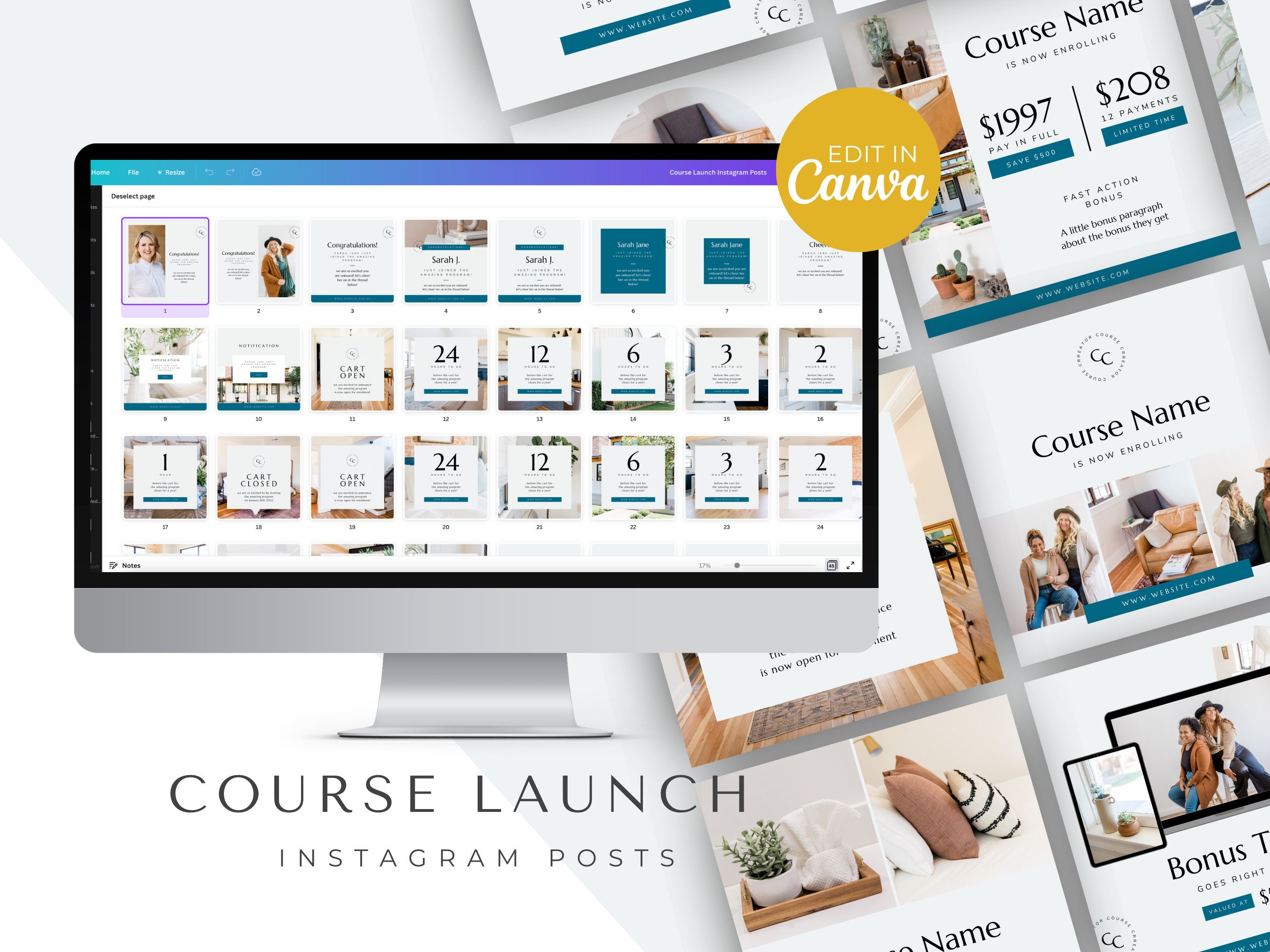 Course Launch Templates, Course Instagram Templates, Instagram Posts ...