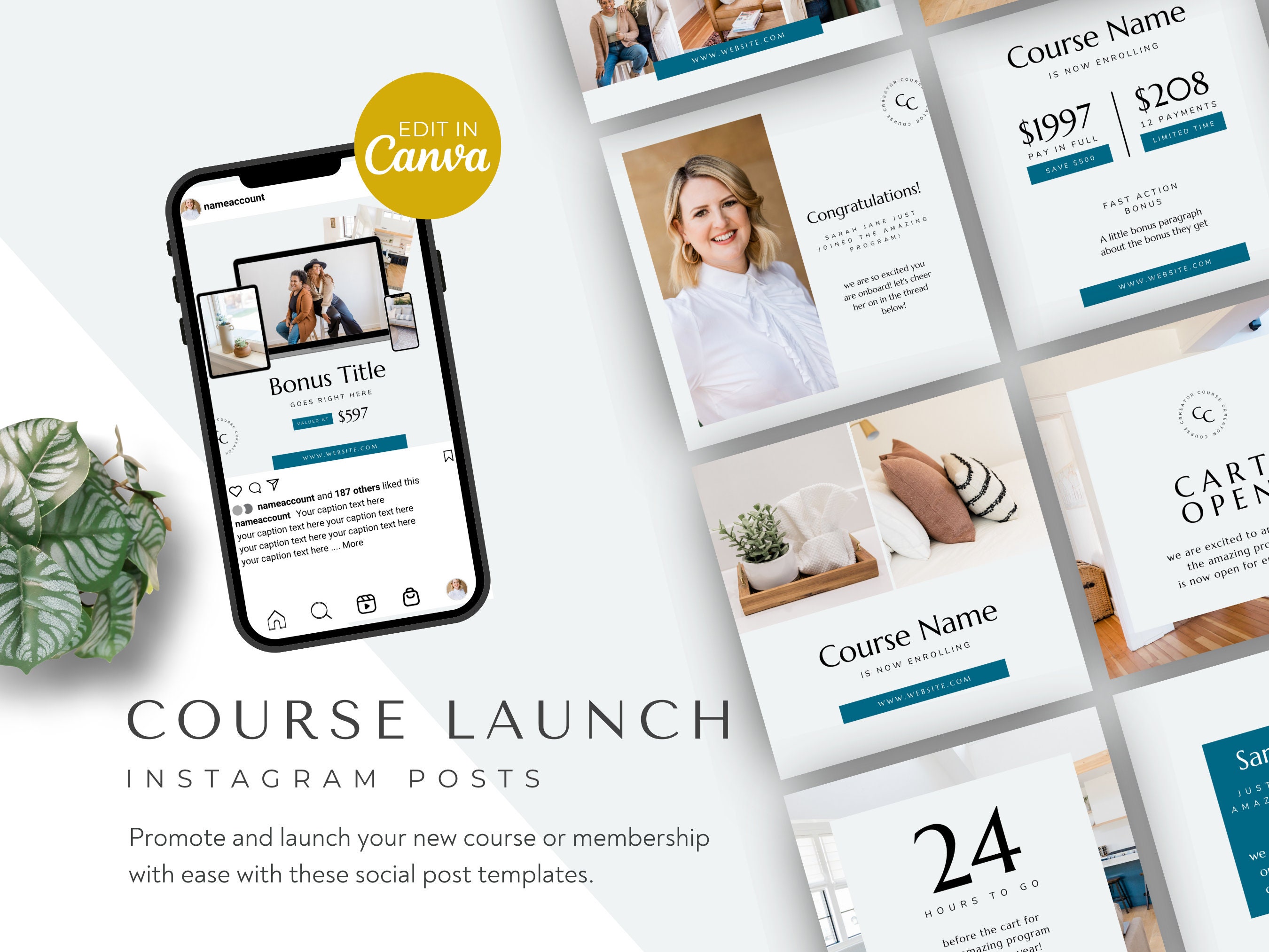 Course Launch Templates, Course Instagram Templates, Instagram Posts ...
