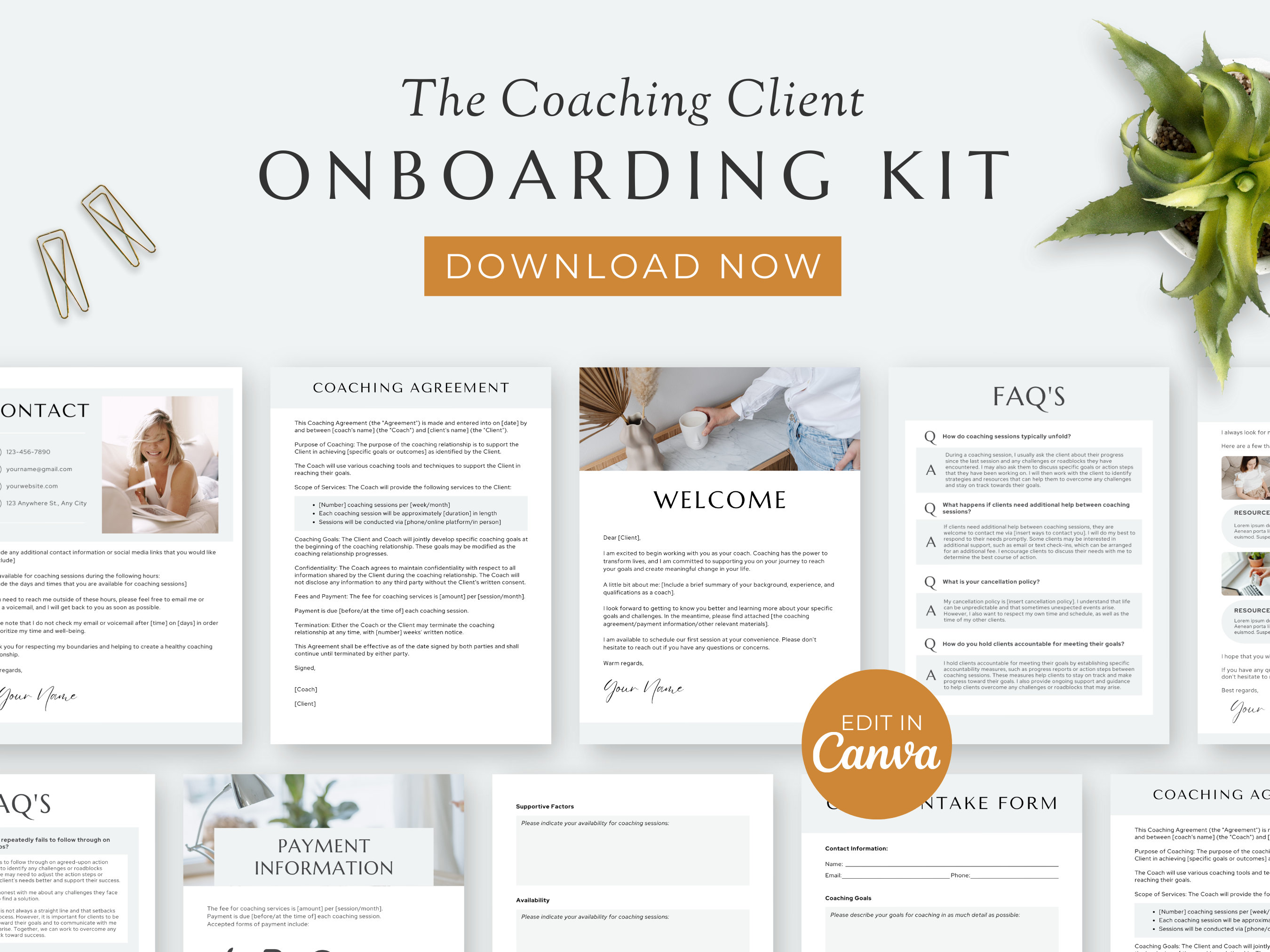 Coaching Client Onboarding Kit | Onboarding Kit | Coaching Template ...