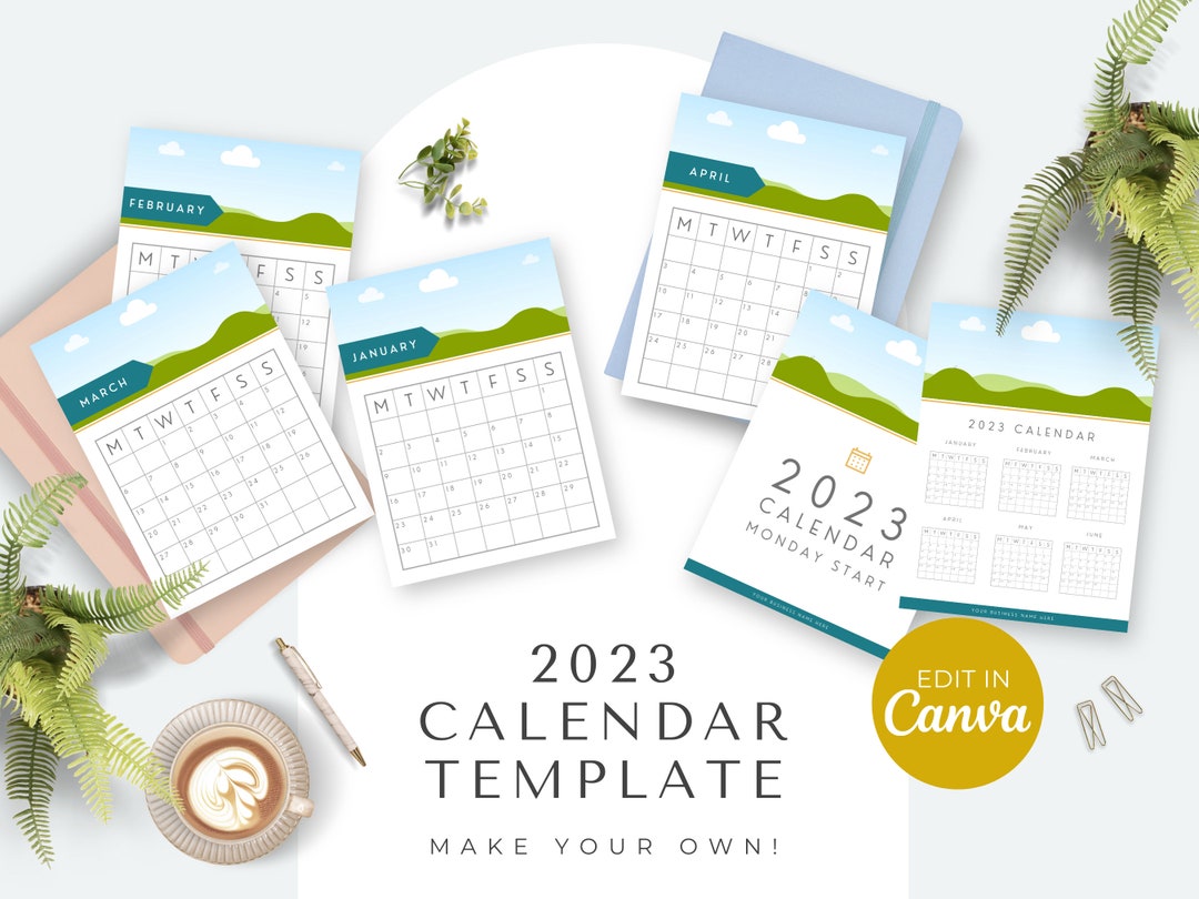 2023 Calendar Template, Editable Calendar, Make Your Own Calendar ...