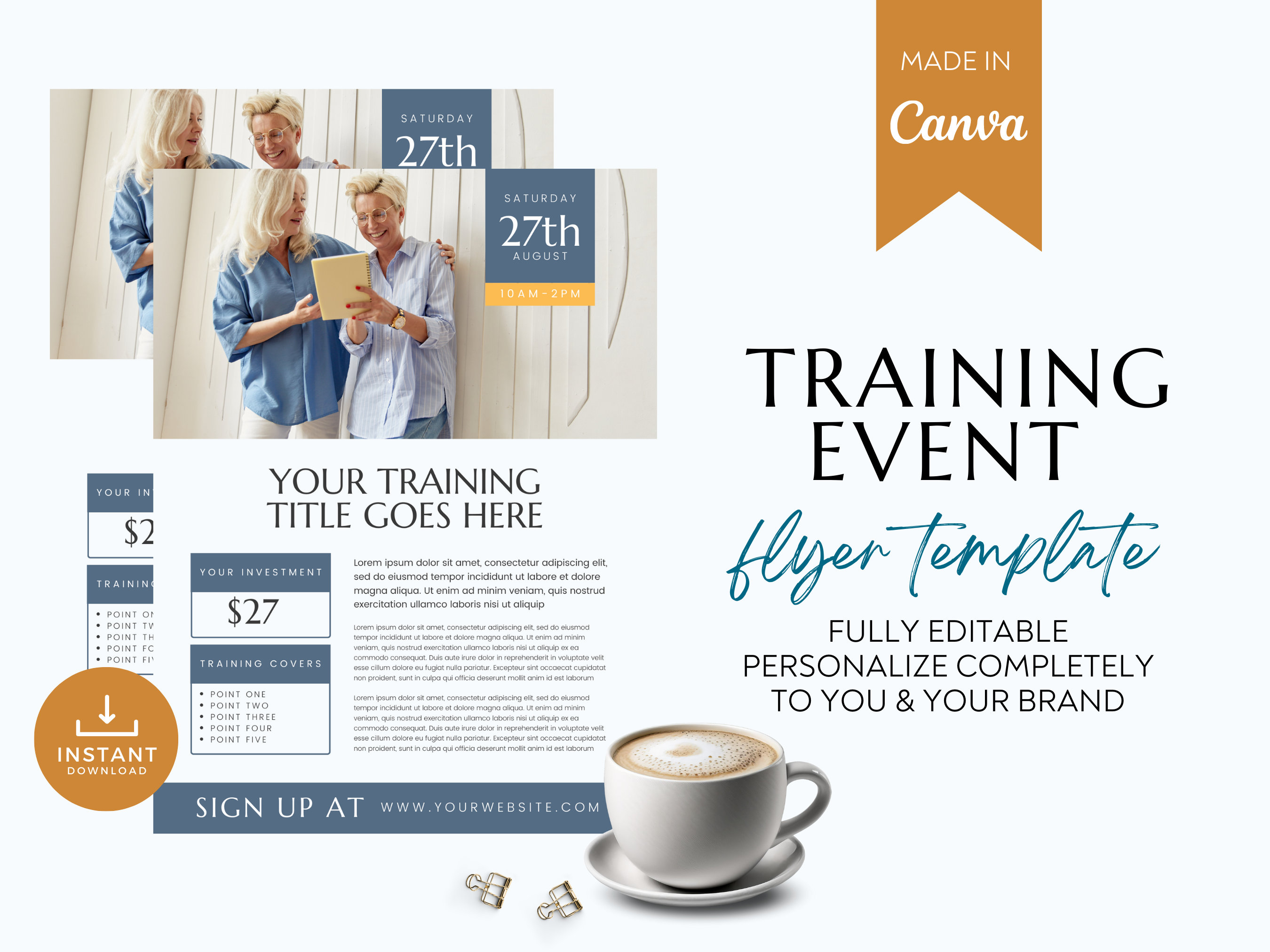 Training Event Flyer Template | Flyer Sheet | Workshop Flyer | Event Flyer | Course Template ...