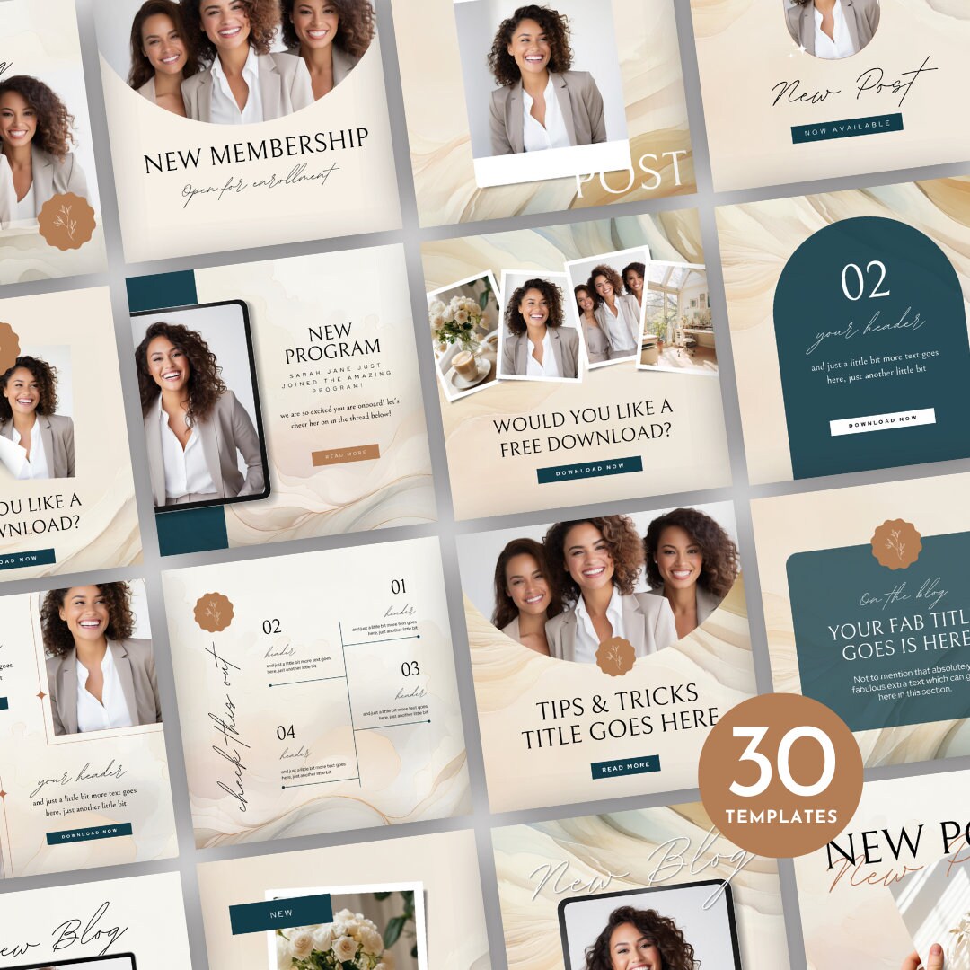 Coaching Social Media Post Kit, Instagram Graphics, Course Launch Posts ...