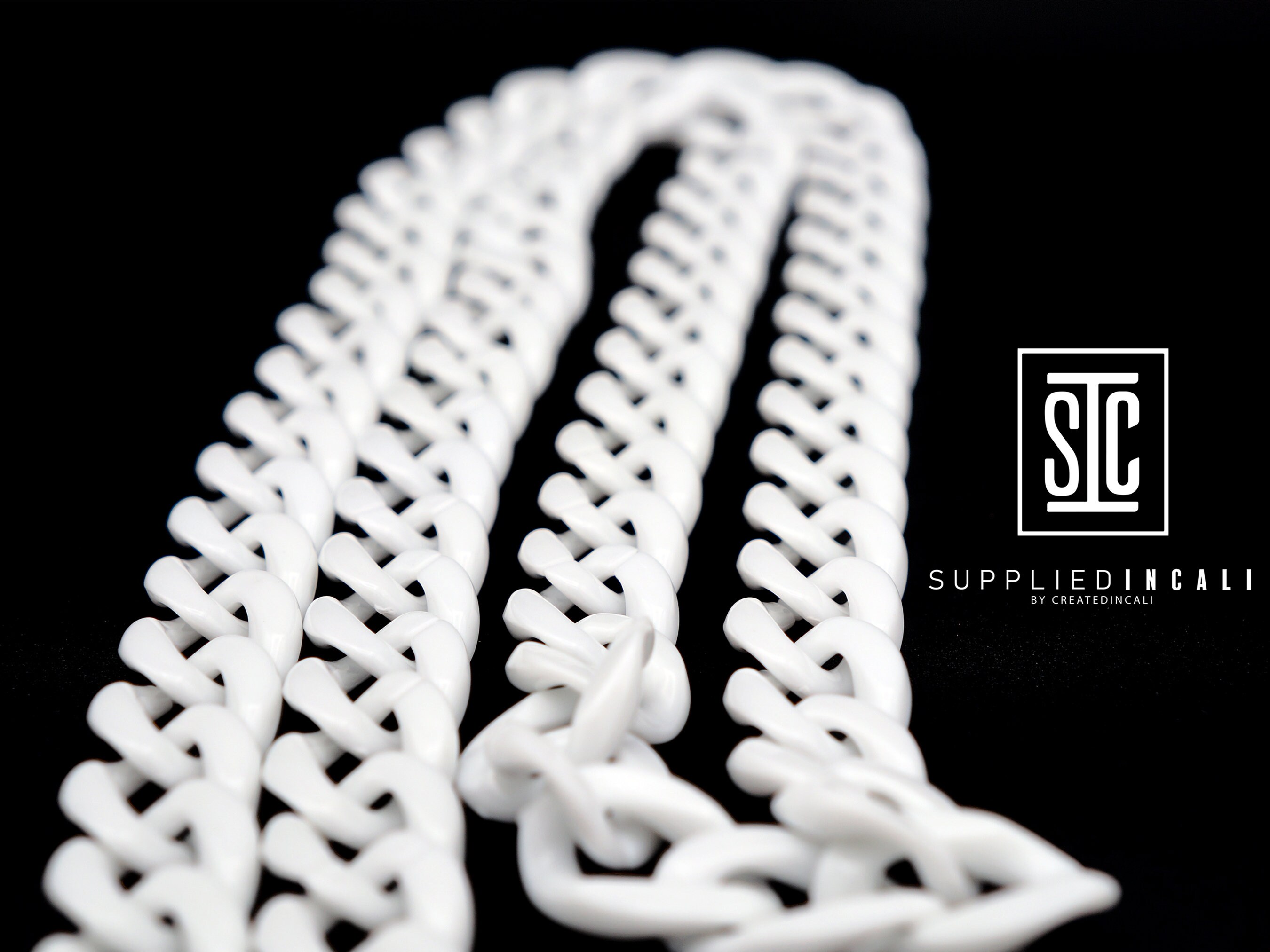 White Acrylic Link Chain, Plastic Chain Links, Links for Necklace ...
