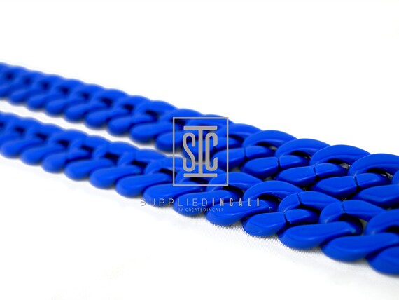 Blue Acrylic Link Chain Plastic Chain Links Links for - Etsy