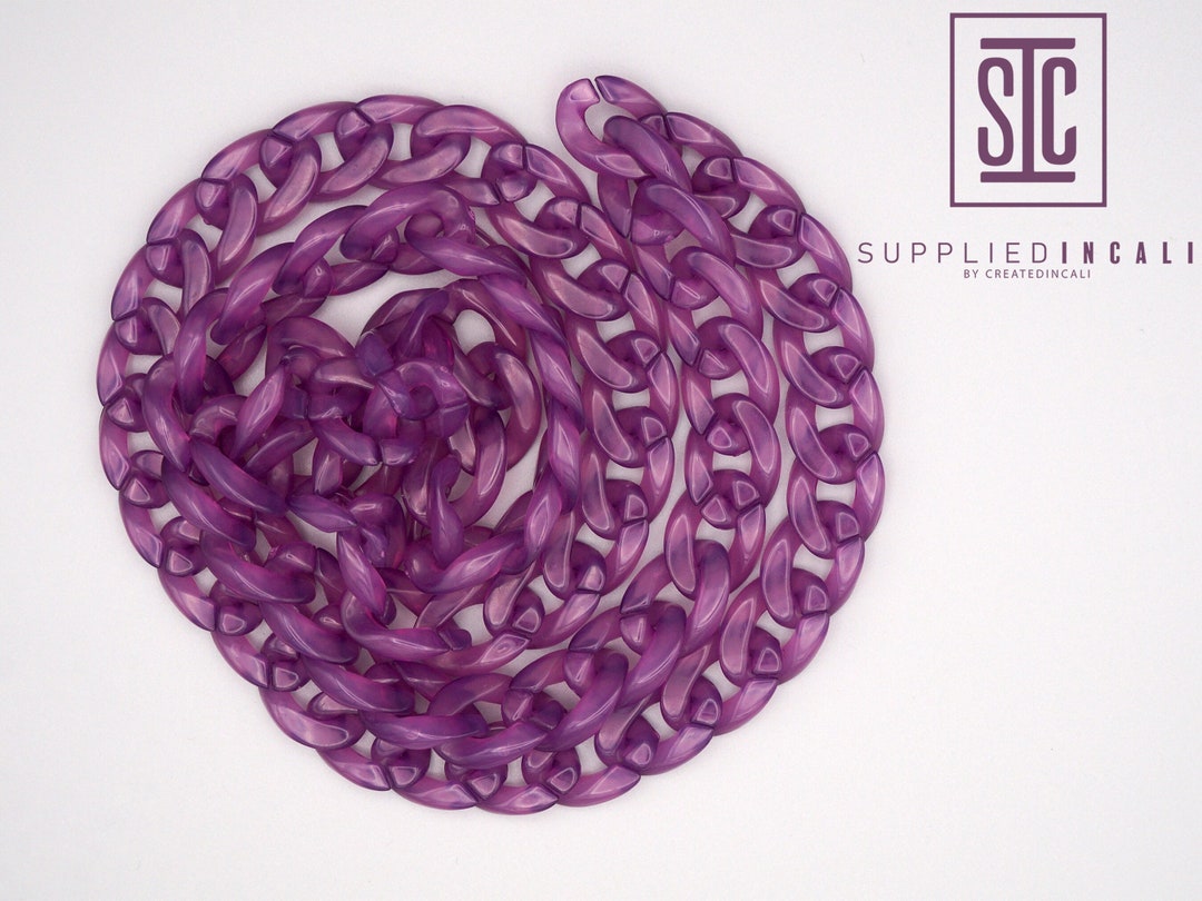 Transparent Purple Acrylic Link Chain, Plastic Chain Links, Links for ...