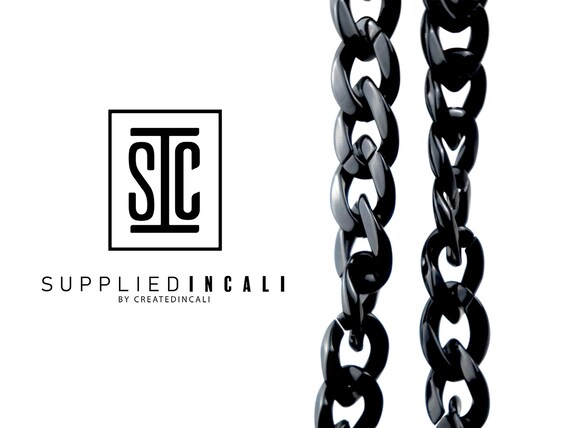 Black Acrylic Link Chain Black Chain Links Links for - Etsy