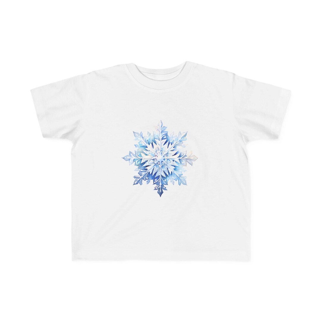 Blue Watercolor Snowflake Toddler Tee | Winter Snowflake Shirt - Etsy