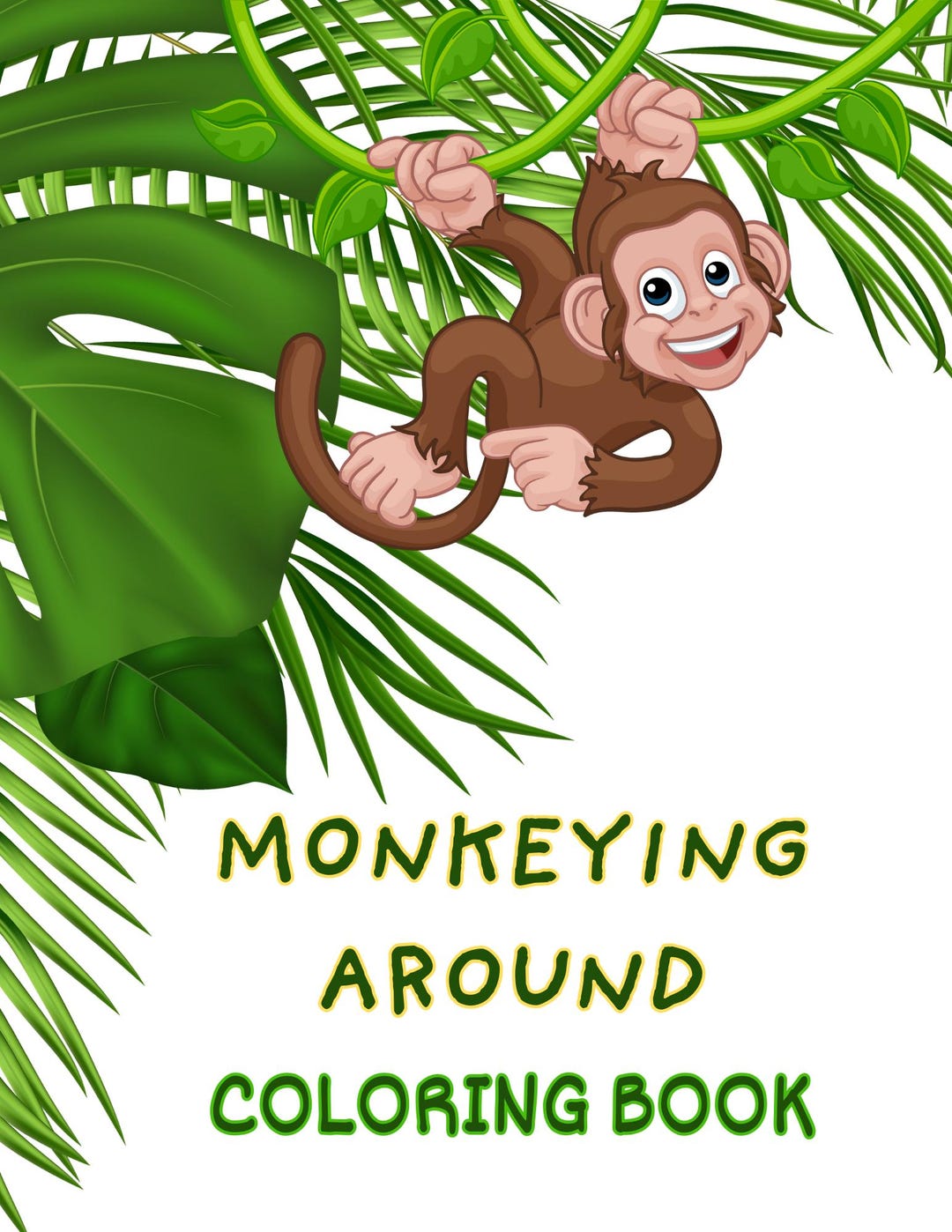 Monkeying Around PNG Coloring Book Pages for Children - Etsy